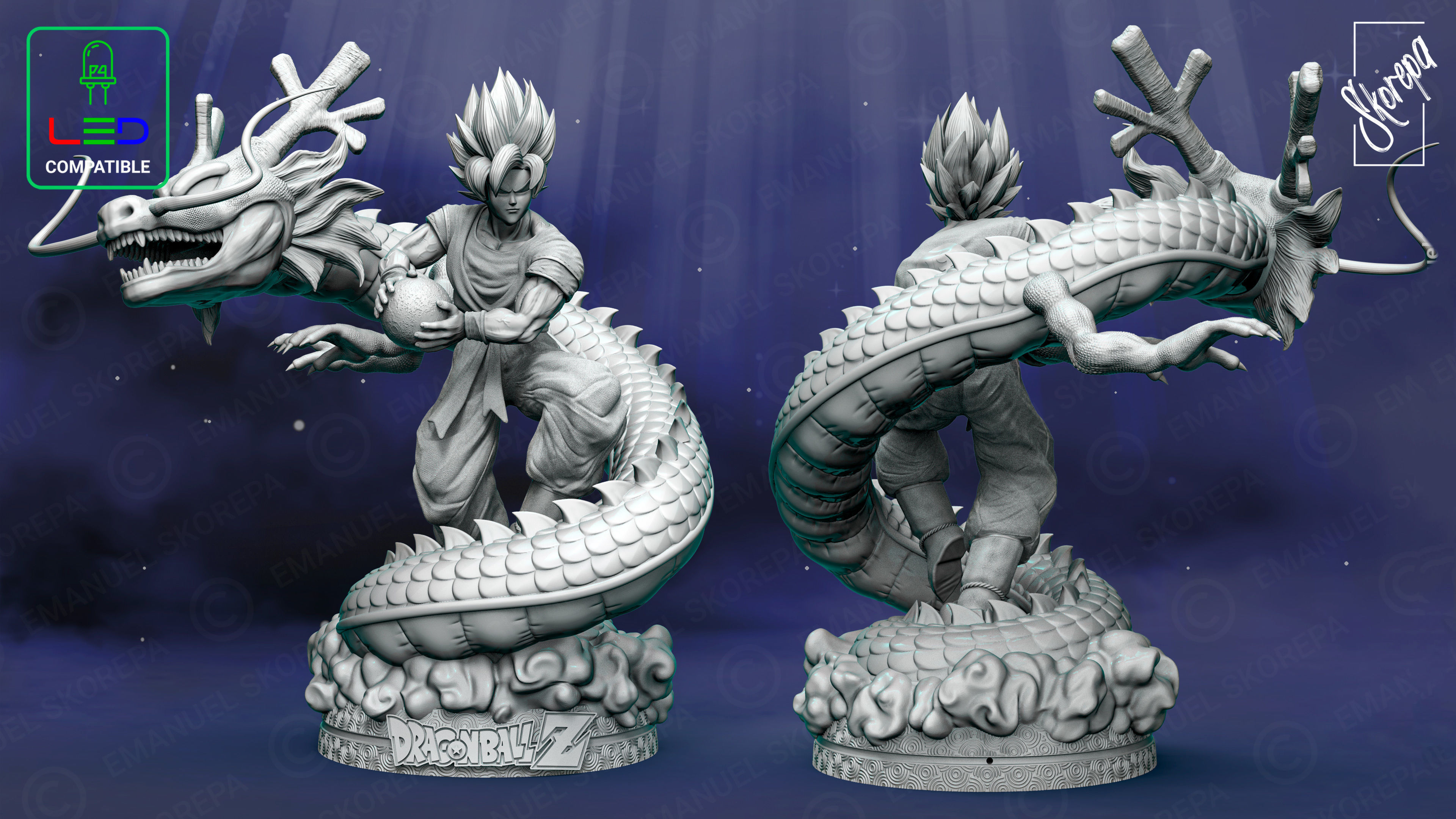 GOKU AND SHENLONG 3D model 3D printable | CGTrader