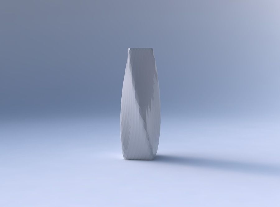 Vase twisted rectangle with diagonal grid pattern 3D model 3D printable ...