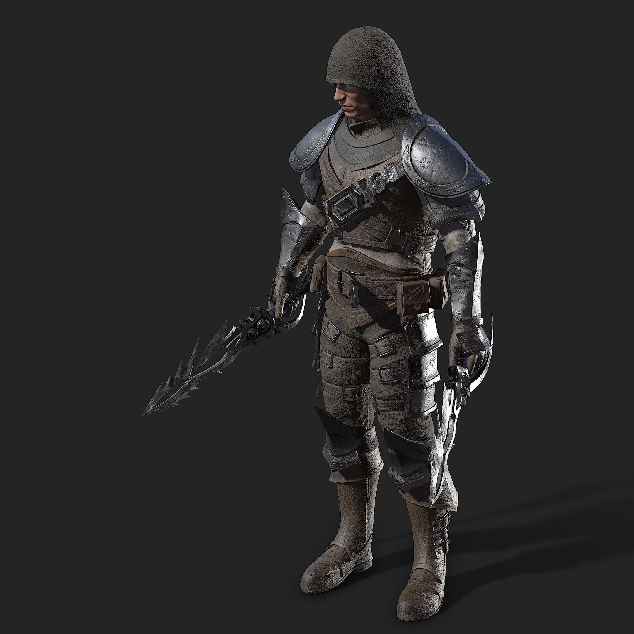 3D model Dark fantasy assassin - Game Ready Low-Poly 3D model VR / AR ...