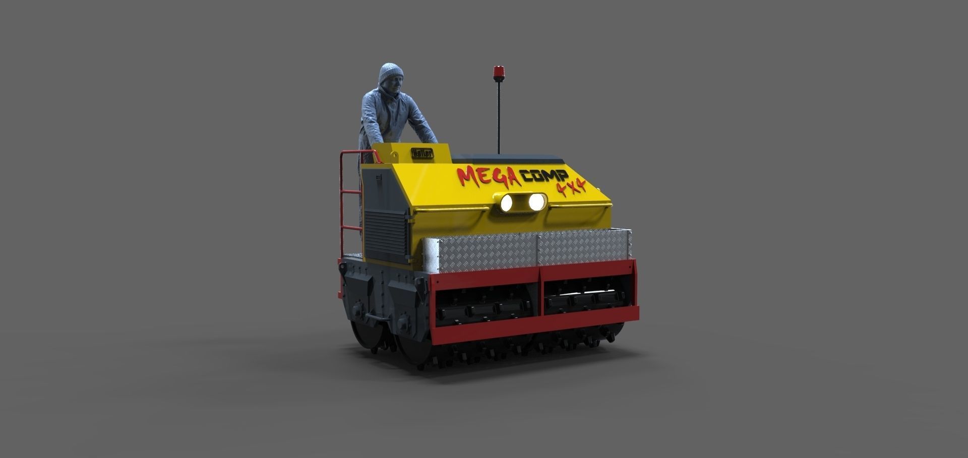 Compactor roller 3D model 3D printable | CGTrader