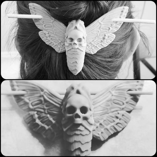 Death Moth Hair Pin 3D model 3D printable | CGTrader