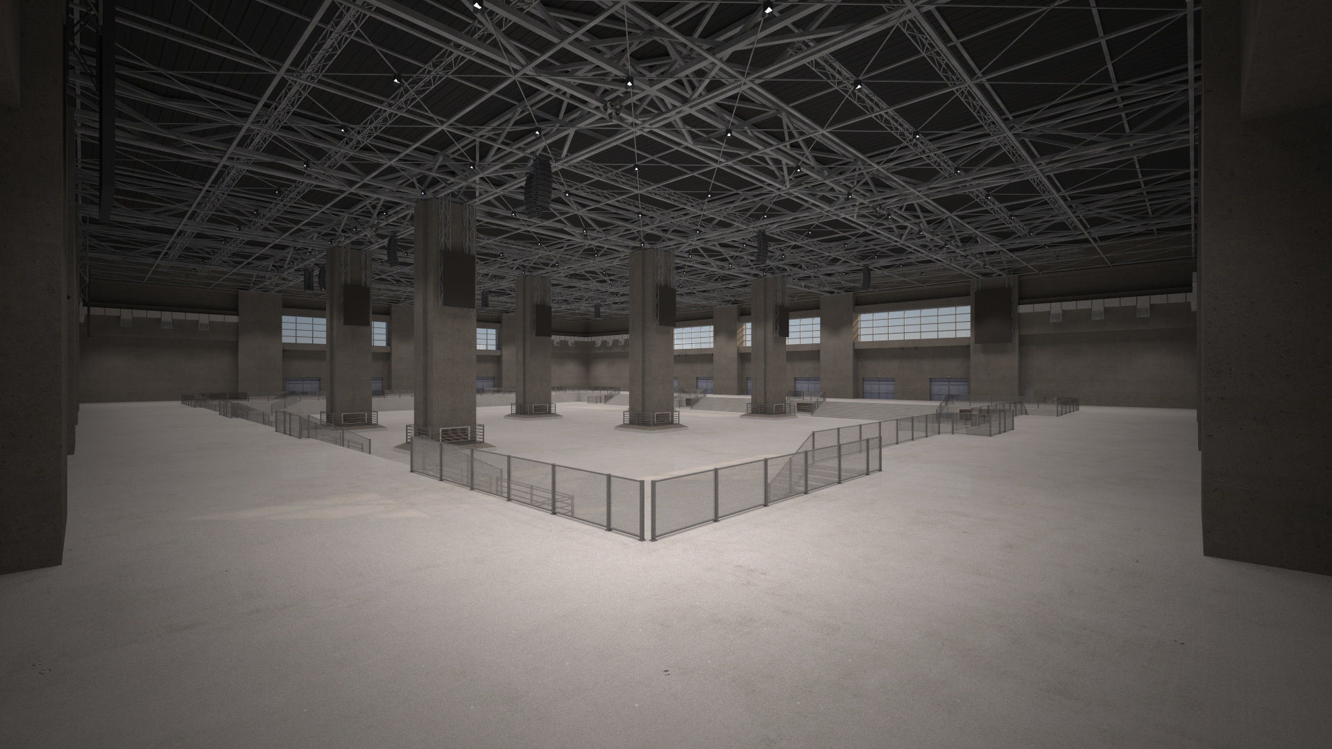 3D model Hall 3D low poly - Multifunctional hall VR / AR / low-poly ...