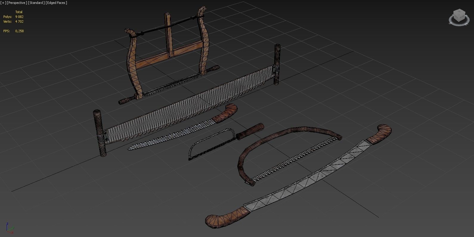 3D model Pack of 6 Medieval Hand Saws and Hacksaws VR / AR / low-poly ...