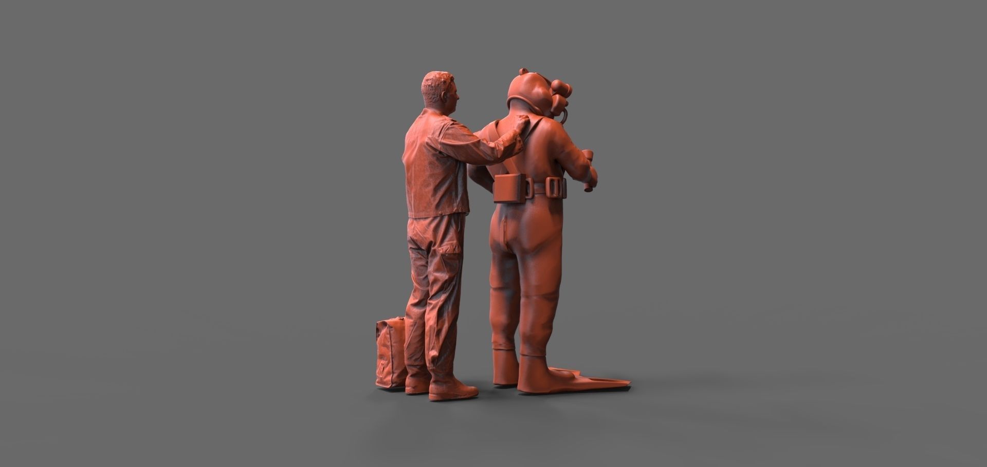 Industrial diver Typ A with helper 3D model 3D printable | CGTrader