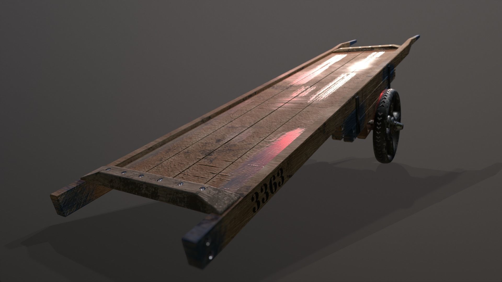 3D model Wooden Hand Cart VR / AR / low-poly | CGTrader