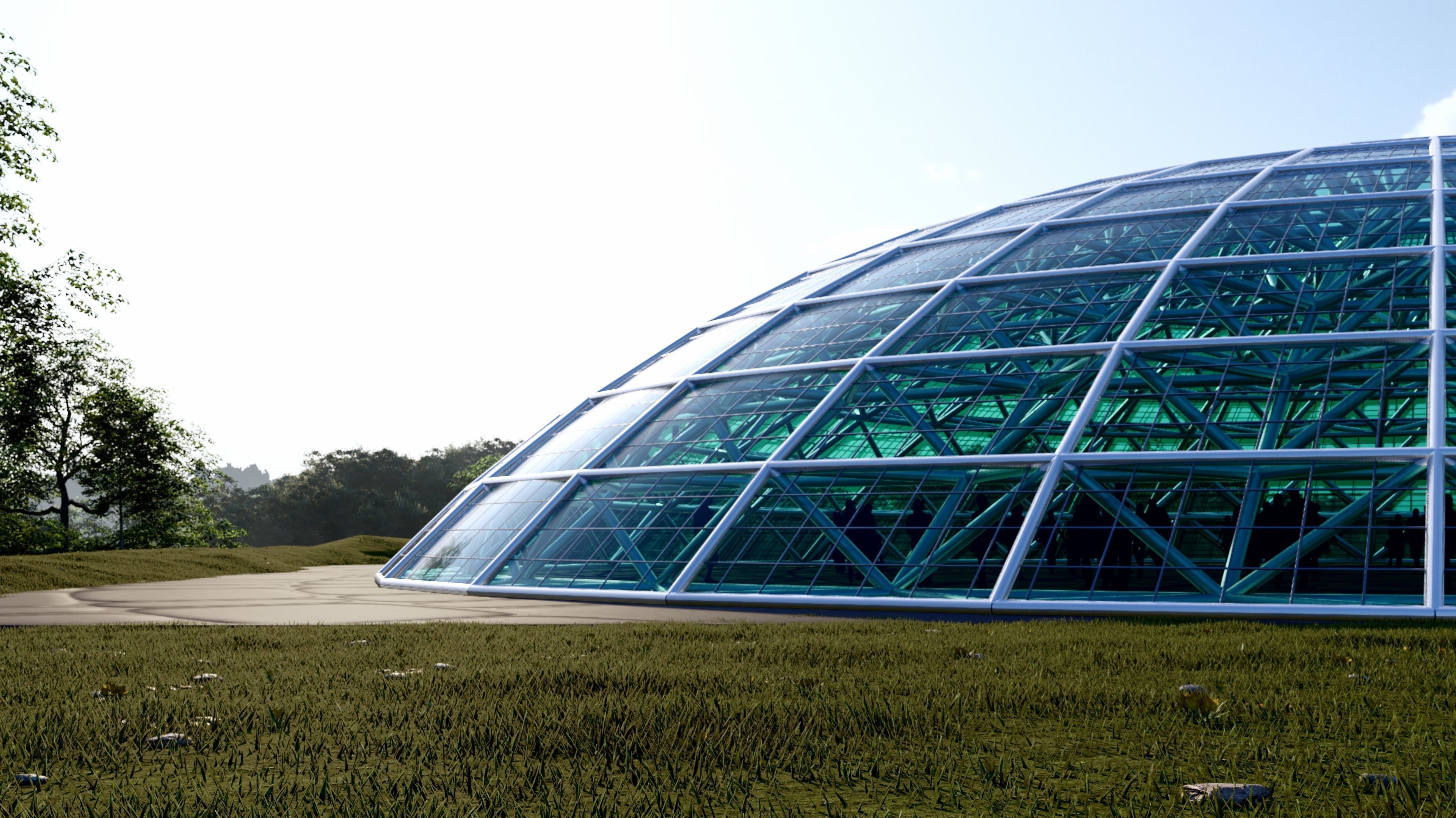 Elliptical Dome Space Truss Structure 3D model | CGTrader