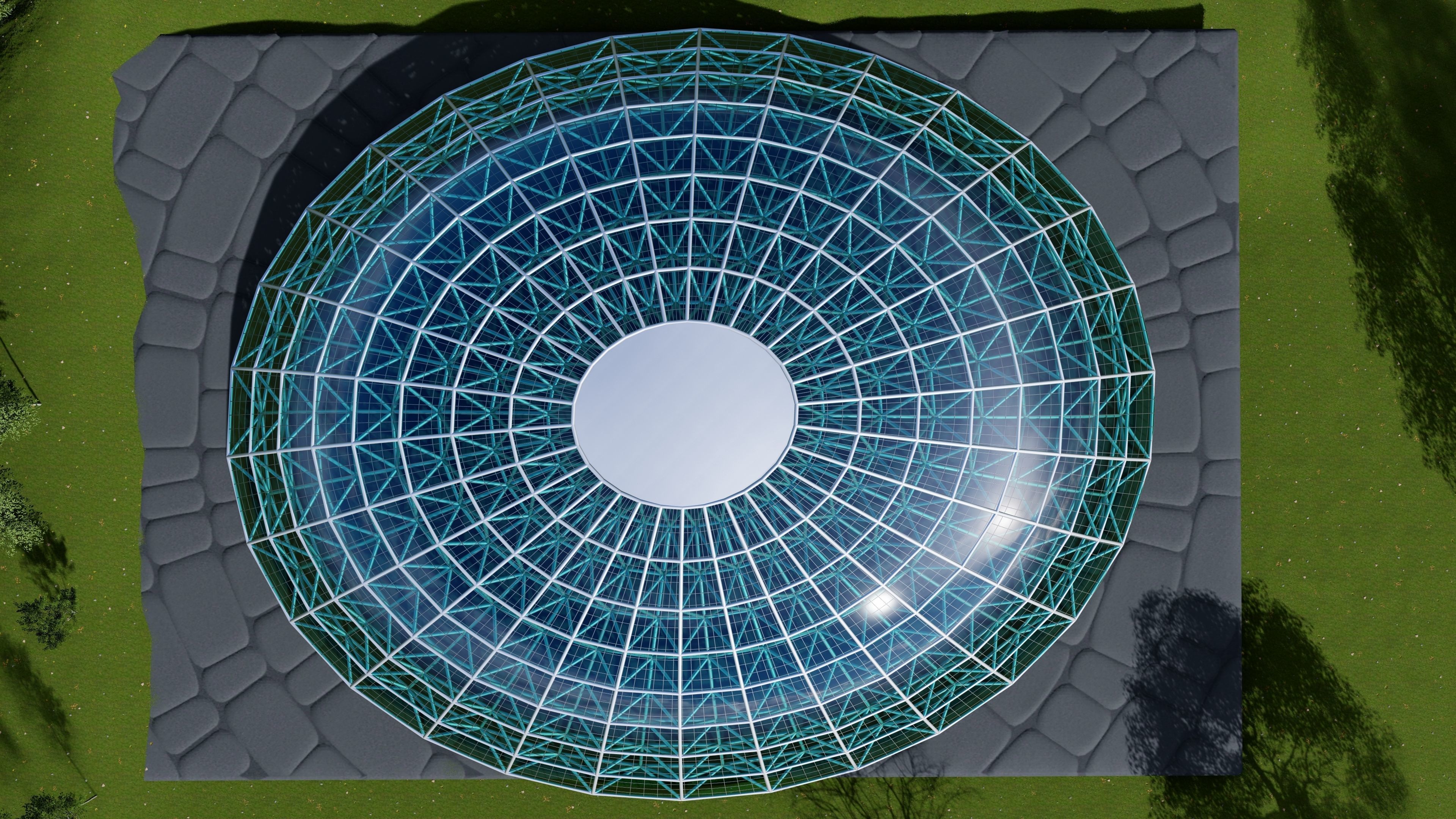 Elliptical Dome Space Truss Structure 3D model | CGTrader
