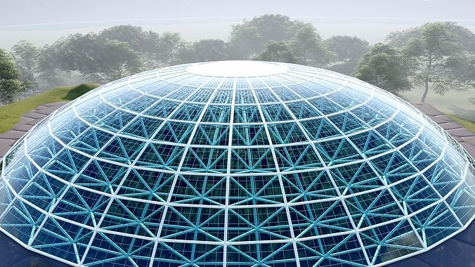 Elliptical Dome Space Truss Structure 3D model | CGTrader