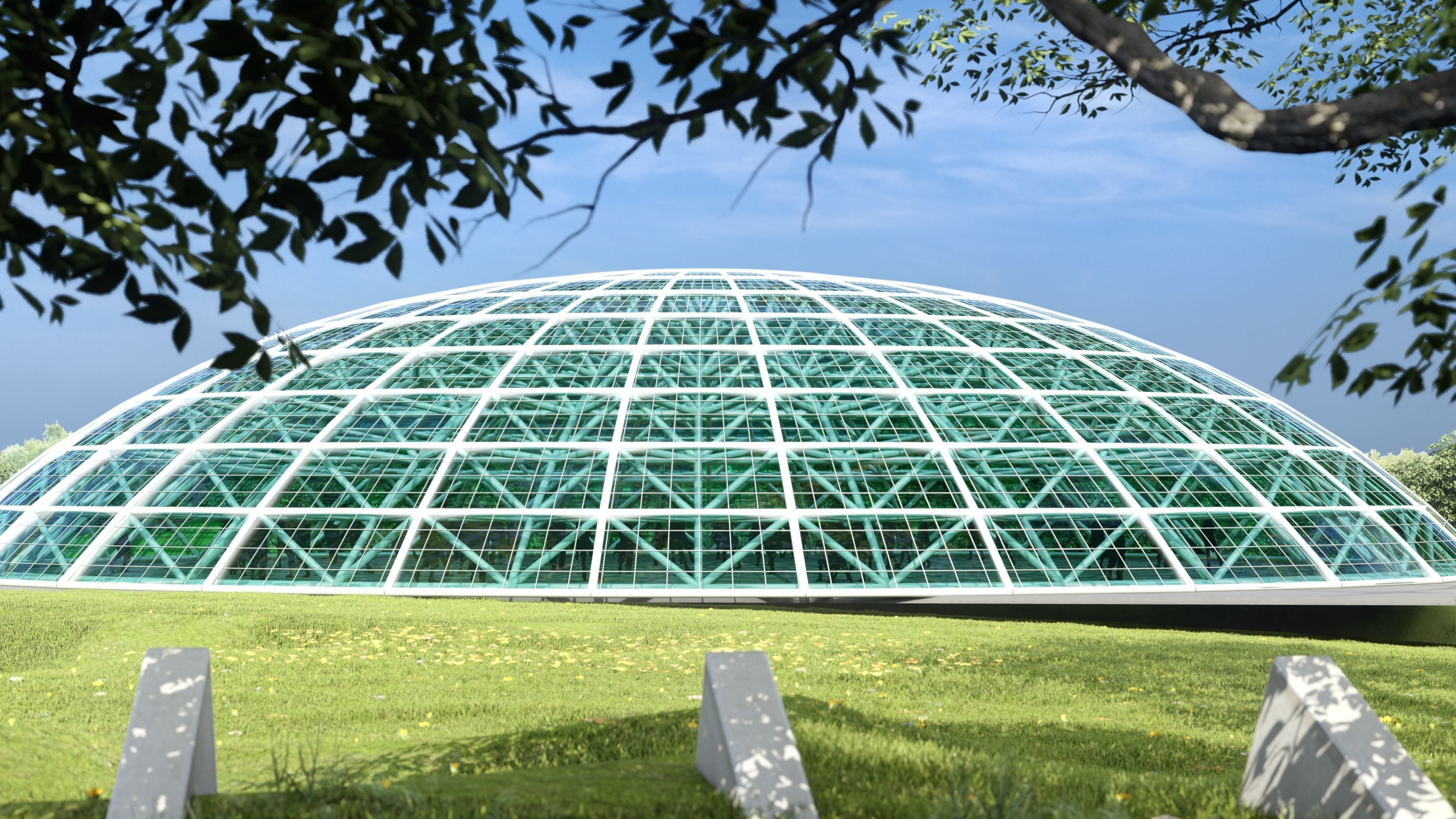Elliptical Dome Space Truss Structure 3D model | CGTrader