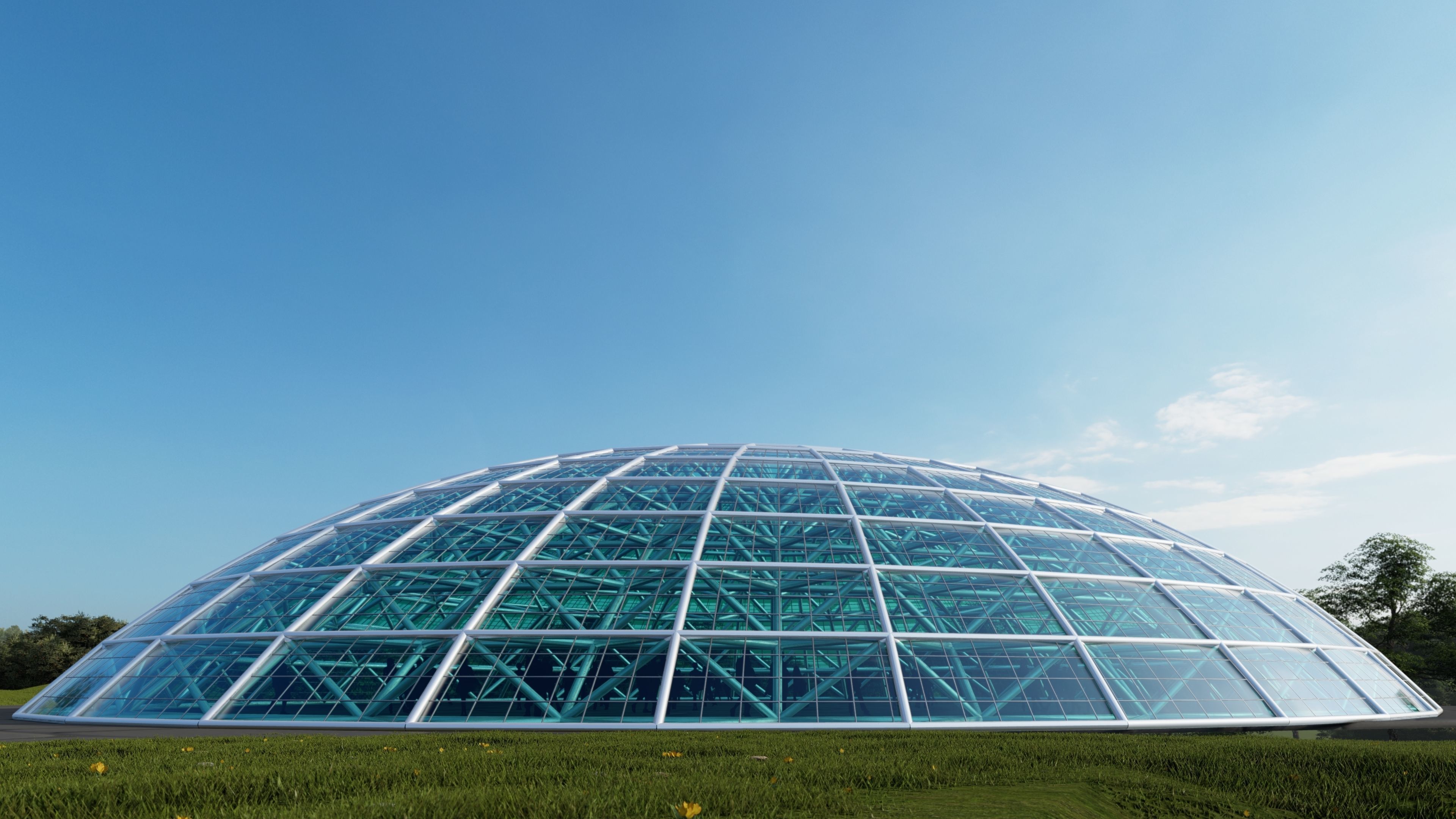 Elliptical Dome Space Truss Structure 3D model | CGTrader