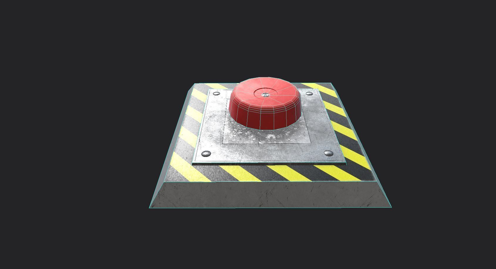 3D model Red alarm button Emergency stop button VR / AR / low-poly ...