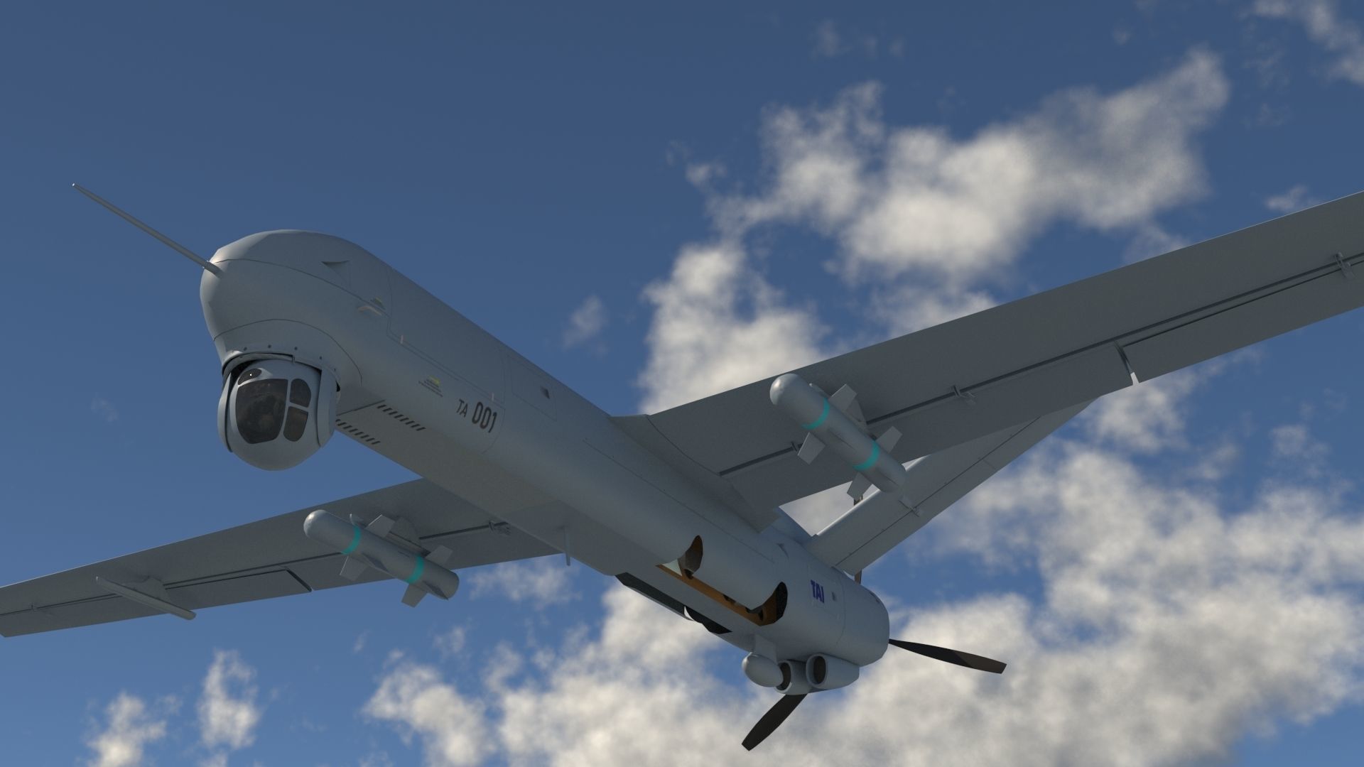 IHA - UAV ANKA-B- TAI TUSAS 3D model | CGTrader