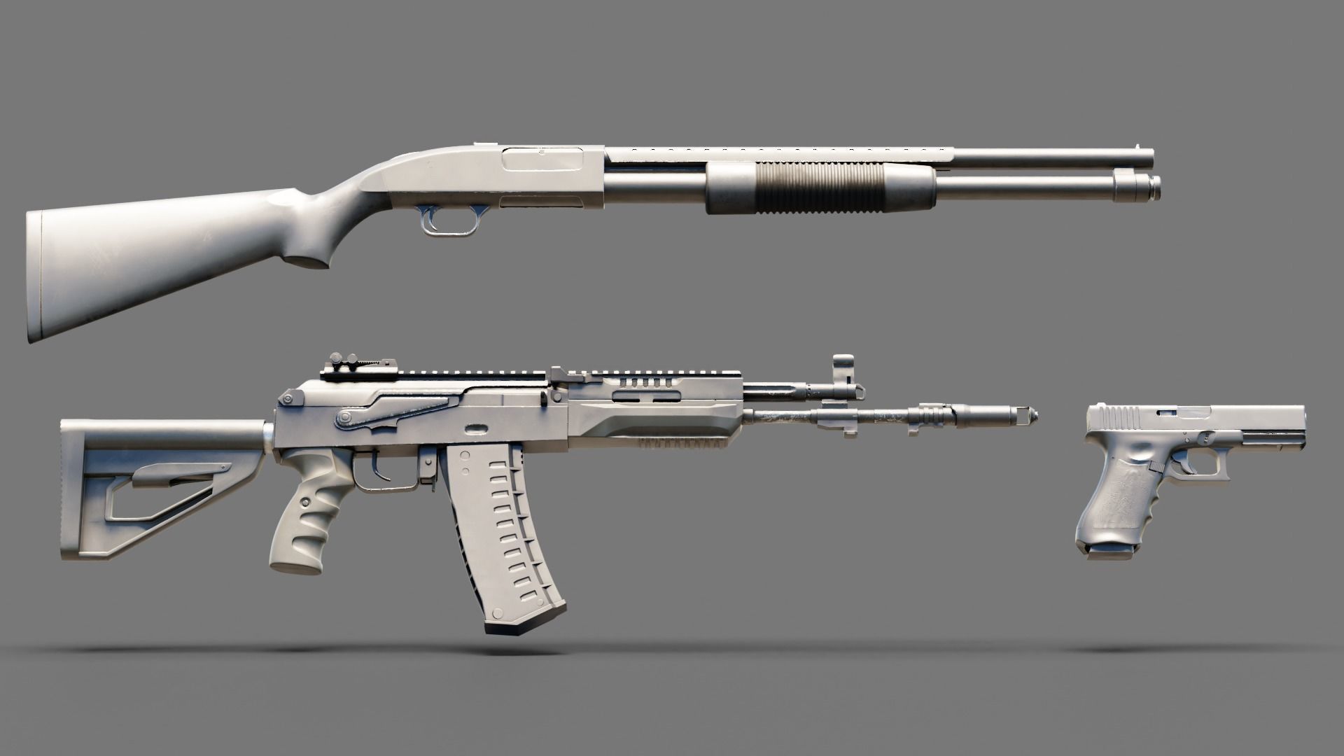 3D Model Collection Modern Firearm Pack VR / AR / low-poly | CGTrader