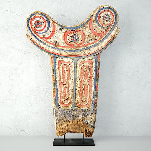 Vintage Wood Splash Board from Papua New Guinea 3D model | CGTrader