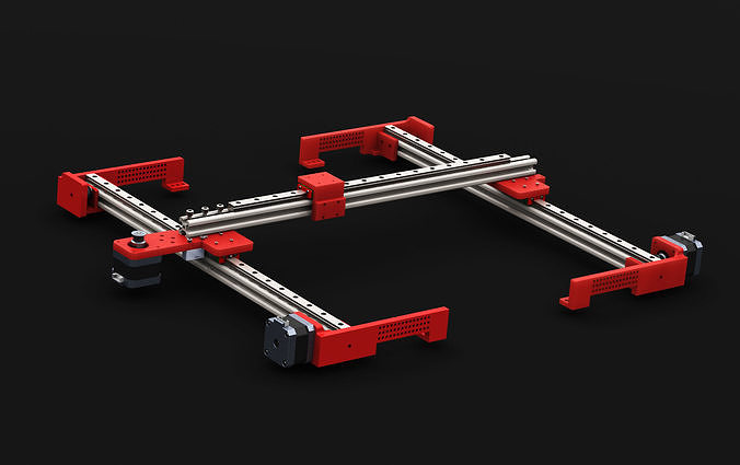 CNC parts to build your own linear rail chassis 3D model | CGTrader