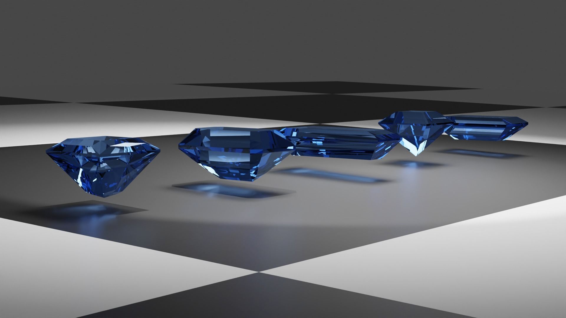 3D model Gemstones Cuts Set 2 VR / AR / low-poly | CGTrader