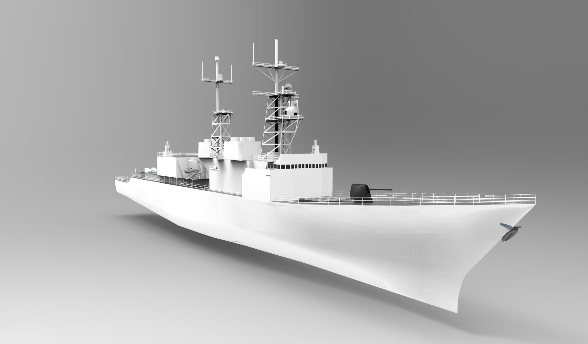 Spruance class destroyer ship 3D model | CGTrader