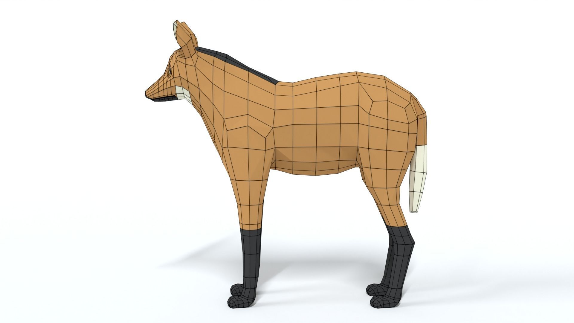 3D model Low Poly Cartoon Maned Wolf VR / AR / low-poly | CGTrader