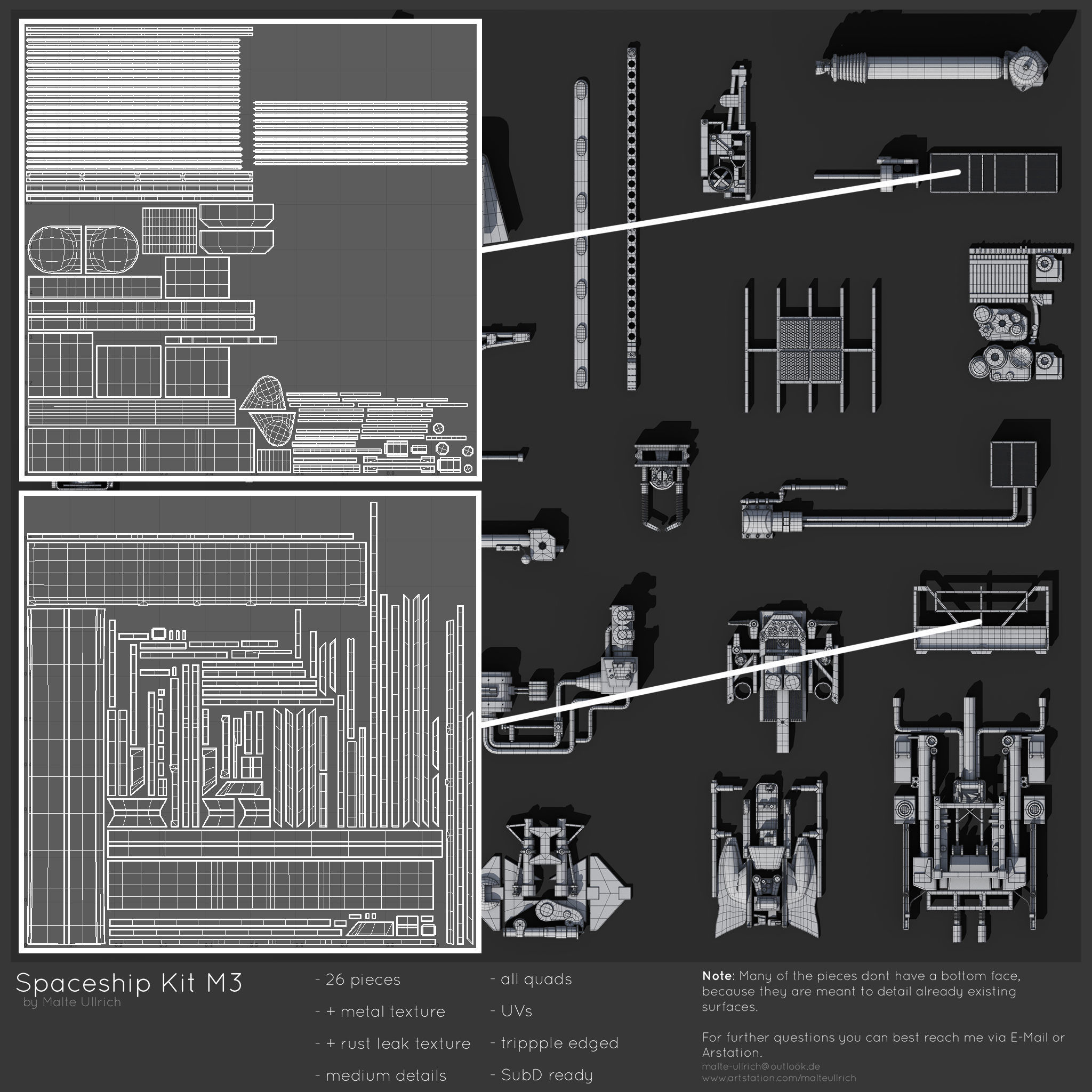 SpaceshipKit A1 - modeling kit 3D model | CGTrader