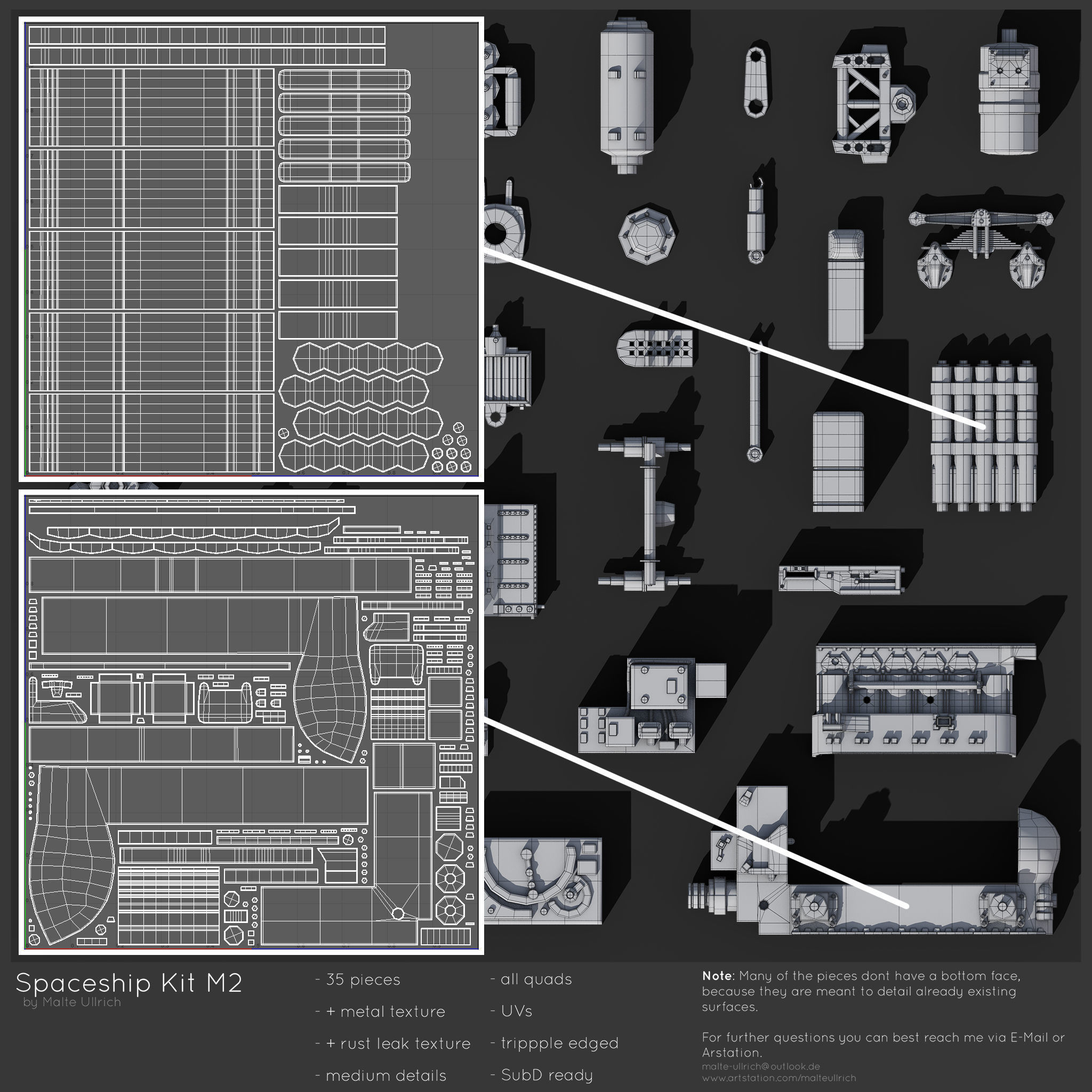 SpaceshipKit A1 - modeling kit 3D model | CGTrader