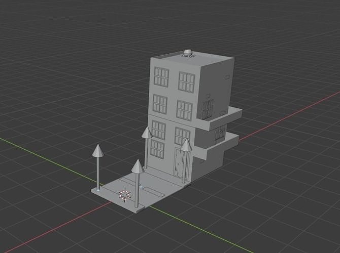 Built-Street building free 3D model | CGTrader