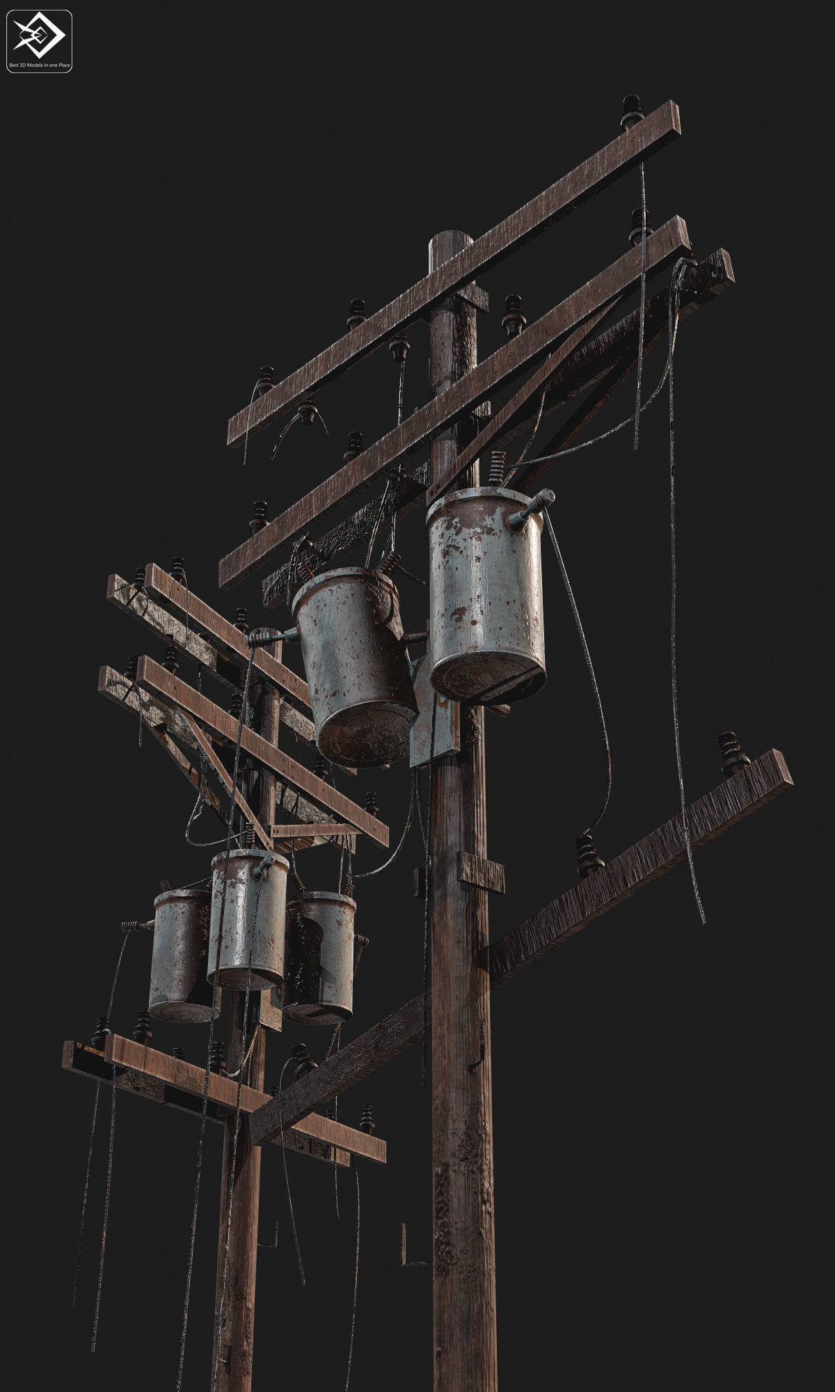 3D model Power pole pack VR / AR / low-poly | CGTrader