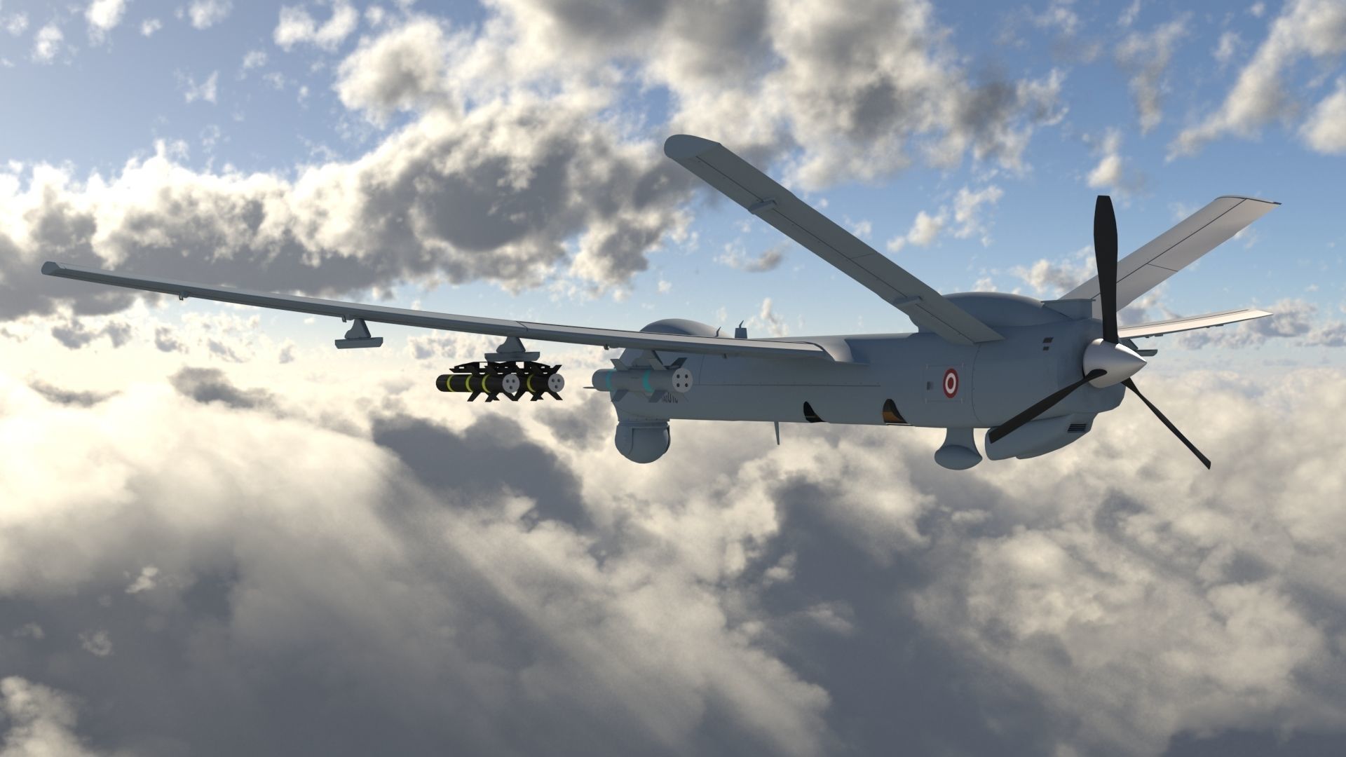 3D model IHA - UAV ANKA-S - LOW POLY MODEL TUSAS VR / AR / low-poly ...