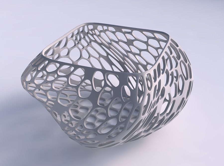 Bowl helix with vertical organic lattice 3D model 3D printable | CGTrader