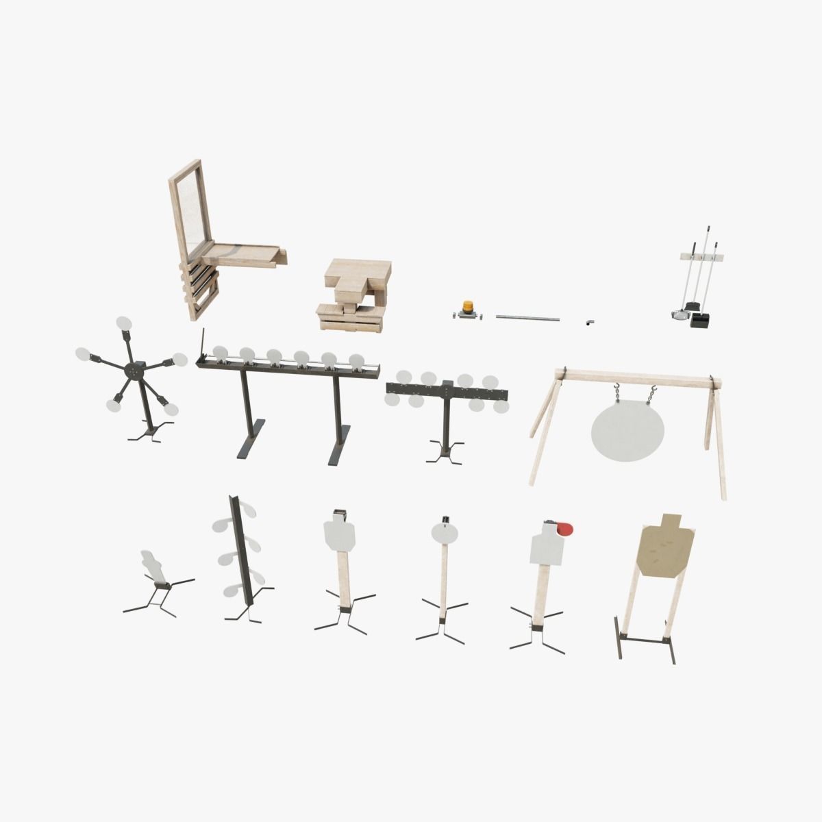 Shooting Target Set free VR / AR / low-poly 3D model | CGTrader
