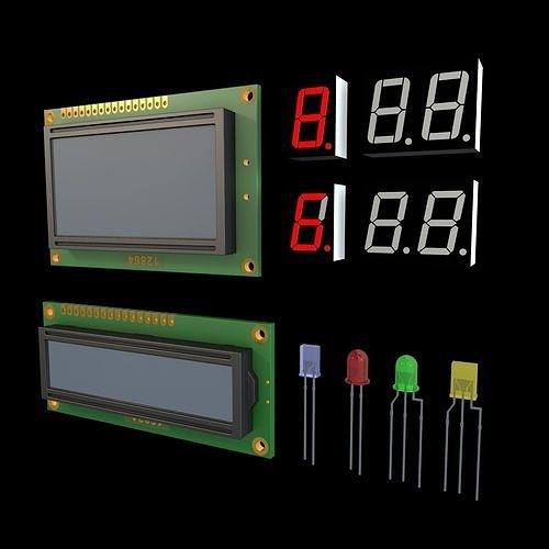 LCD Module and Digit LED Display 3D model | CGTrader