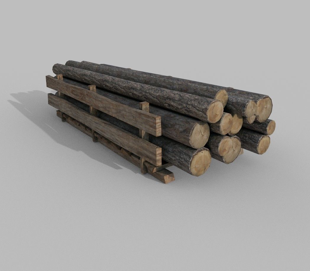 3D model Wood logs A VR / AR / low-poly | CGTrader