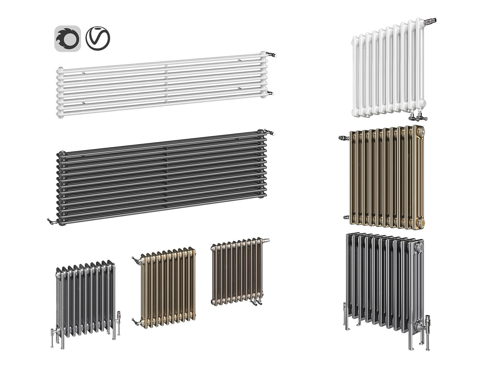 3D model Tubular radiators Zehnder Charleston VR / AR / low-poly | CGTrader