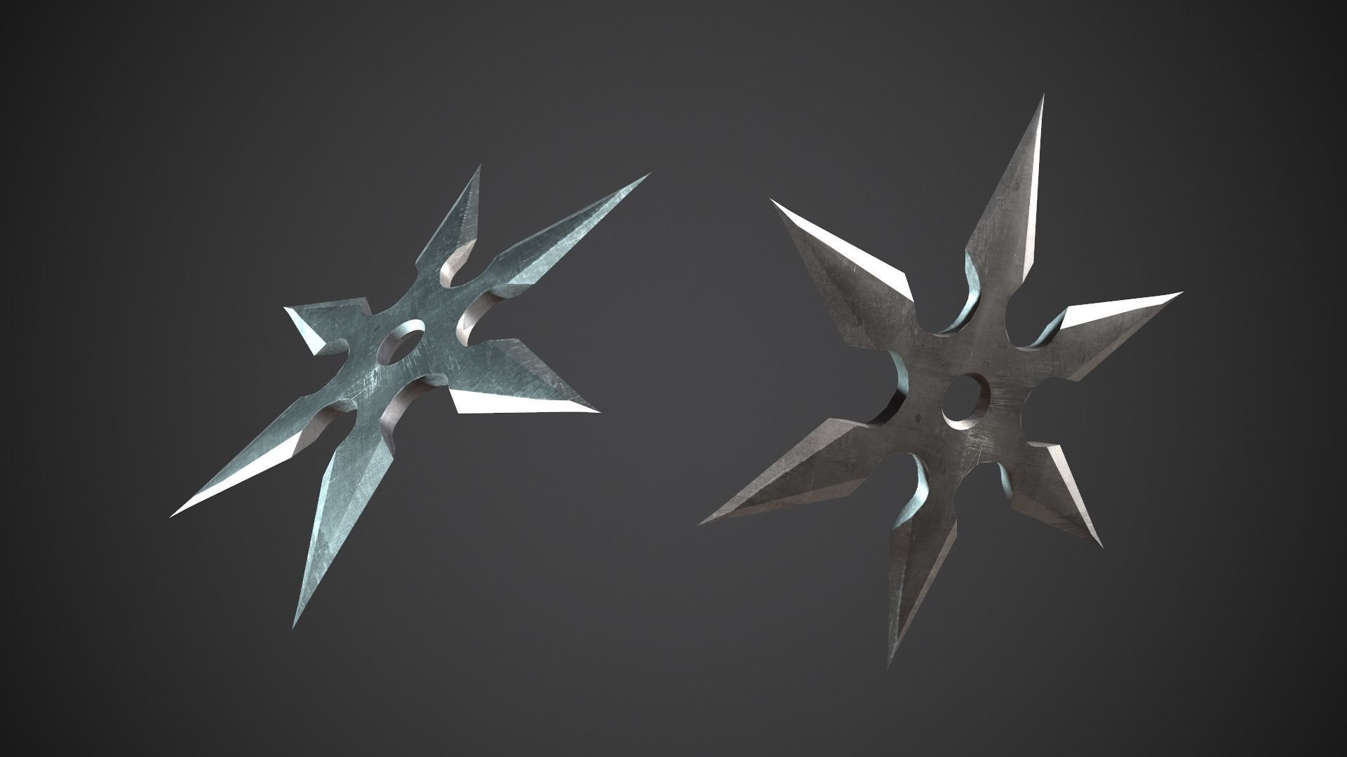 3D model Shuriken Throwing Stars Ninja Star VR / AR / low-poly | CGTrader
