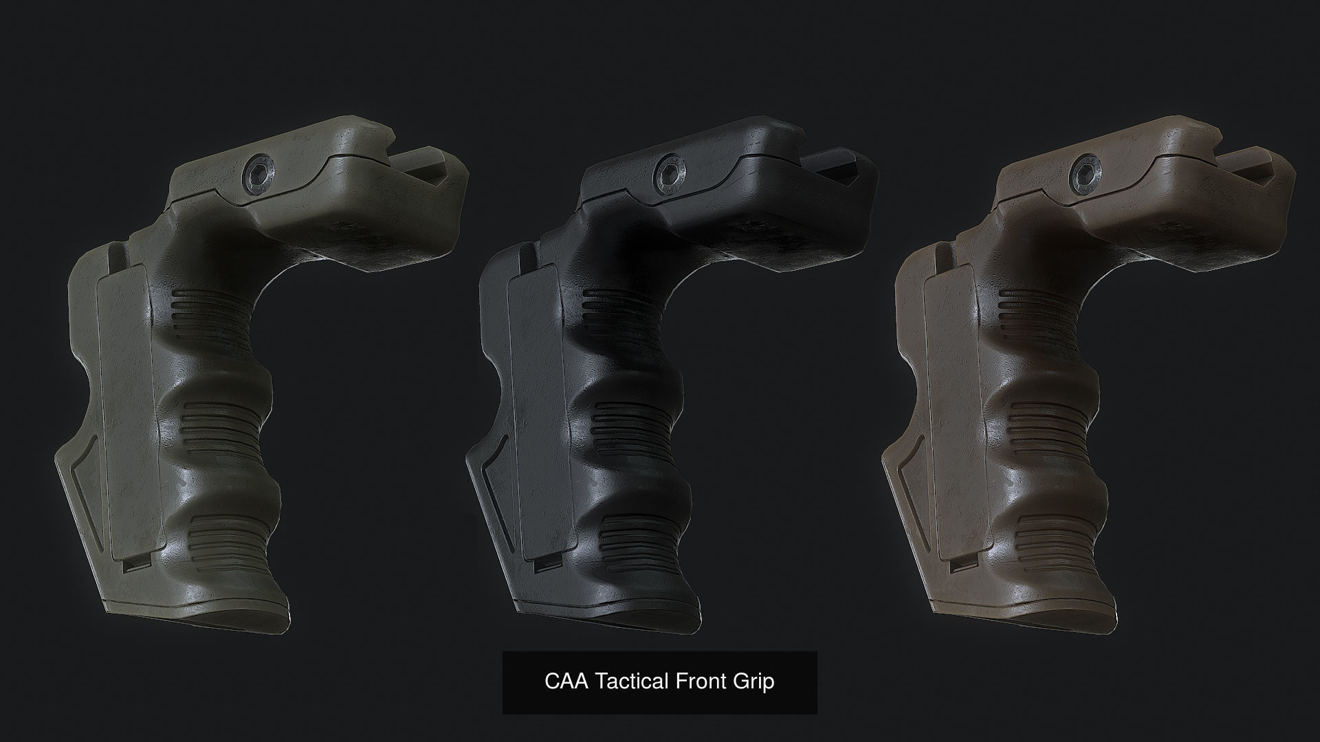 PBR Tactical Front Grips Pack 3D Model Collection | CGTrader