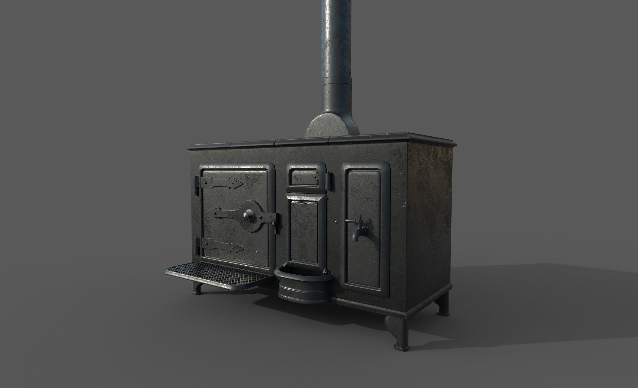 Edwardian Iron Cooker - Range 3D model | CGTrader