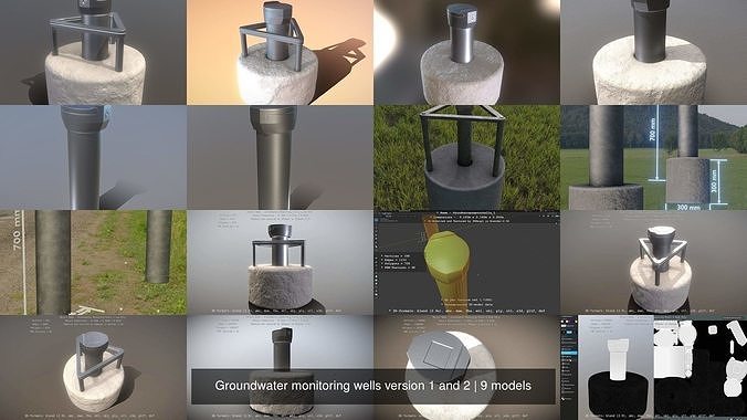3D Model Collection Groundwater monitoring wells version 1 and 2 VR ...
