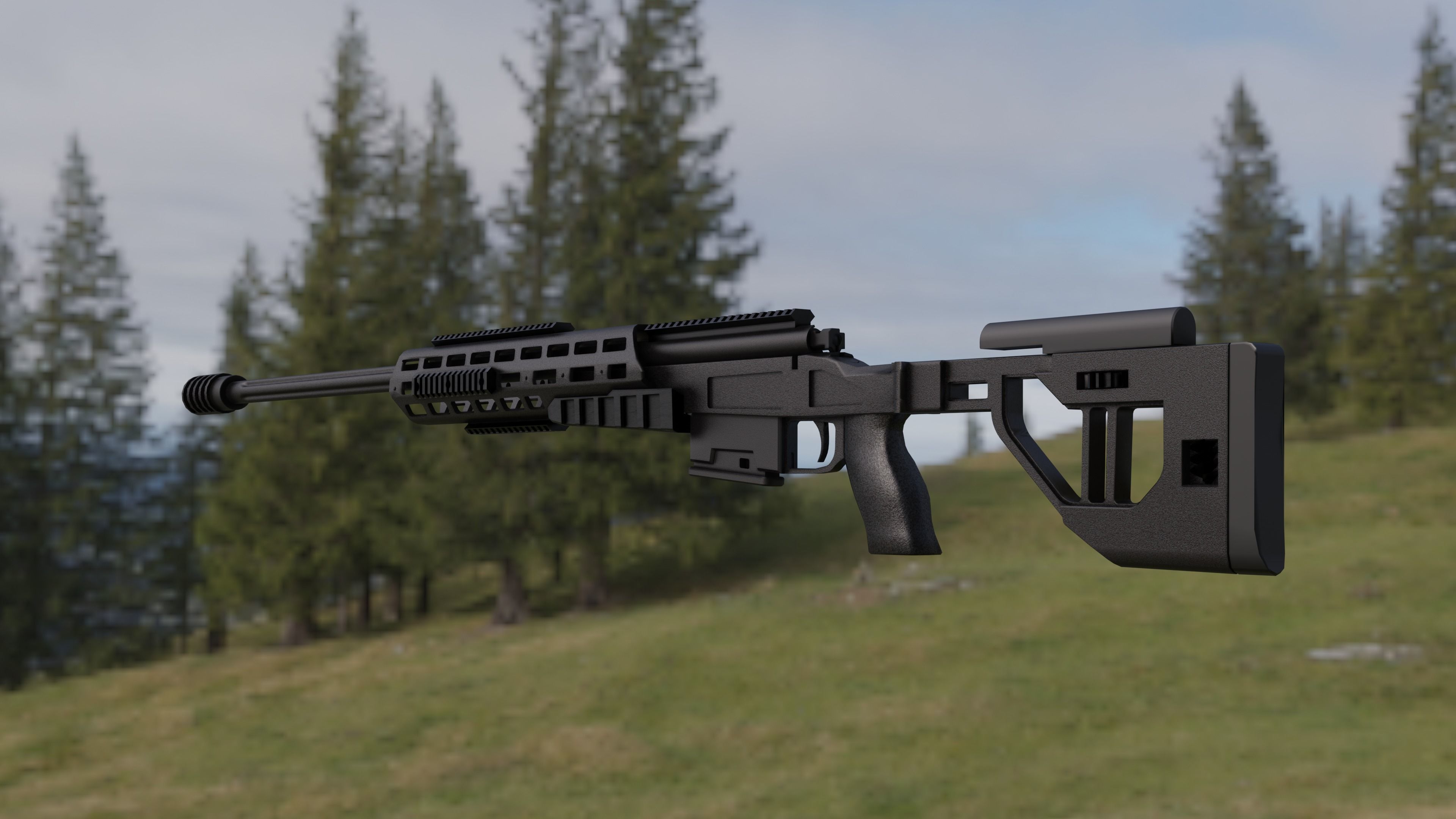 3D model T-5000 Russian Sniper Rifle LOW POLY VR / AR / low-poly | CGTrader