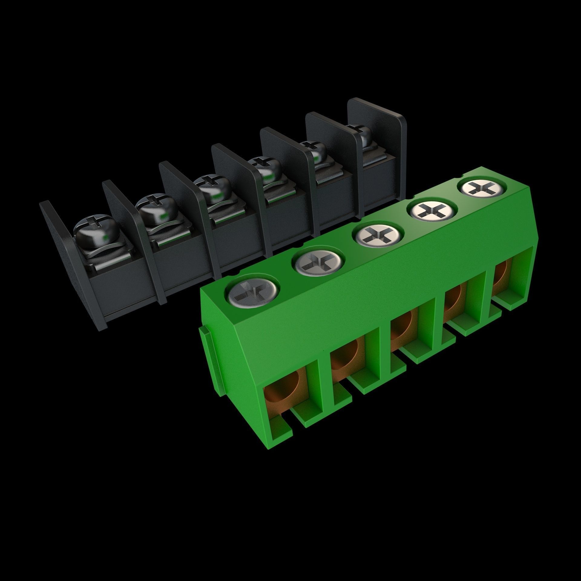 Electric terminal block and screw terminal 3D model | CGTrader