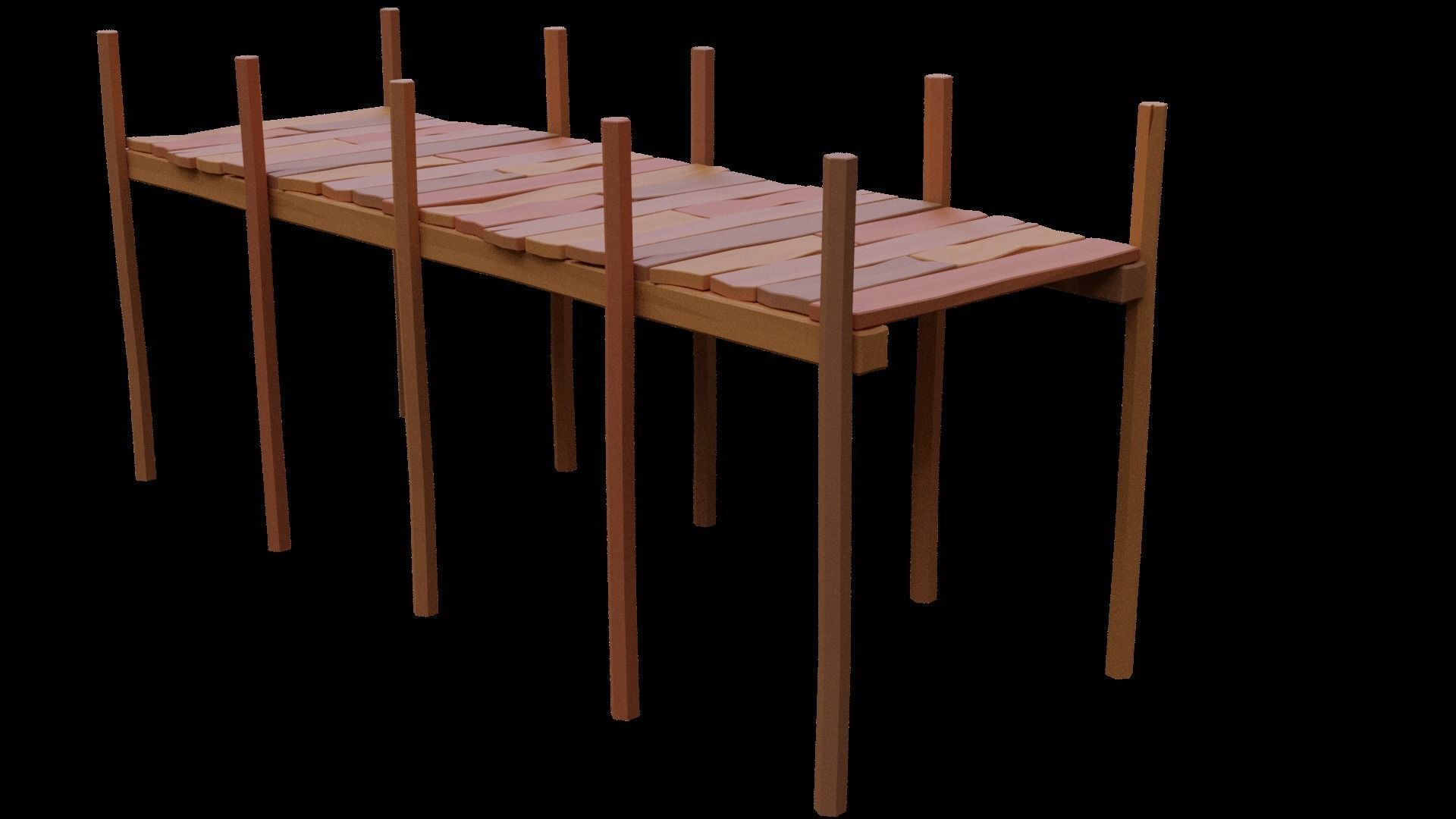 Wooden boardwalk free 3D model | CGTrader