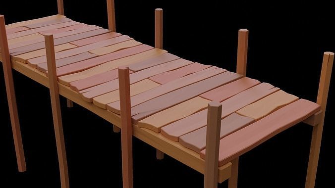 Wooden boardwalk free 3D model | CGTrader