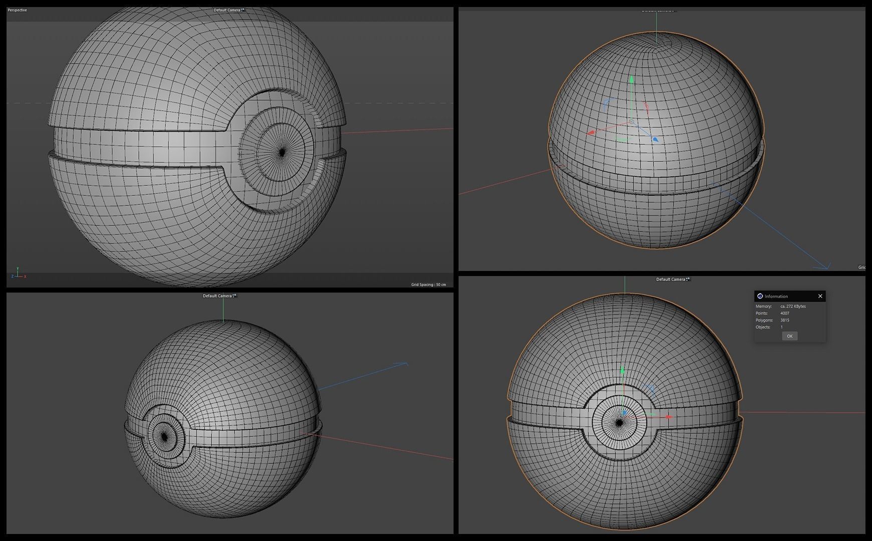 3D model Pokeball 3D model 4k Texture VR / AR / low-poly | CGTrader