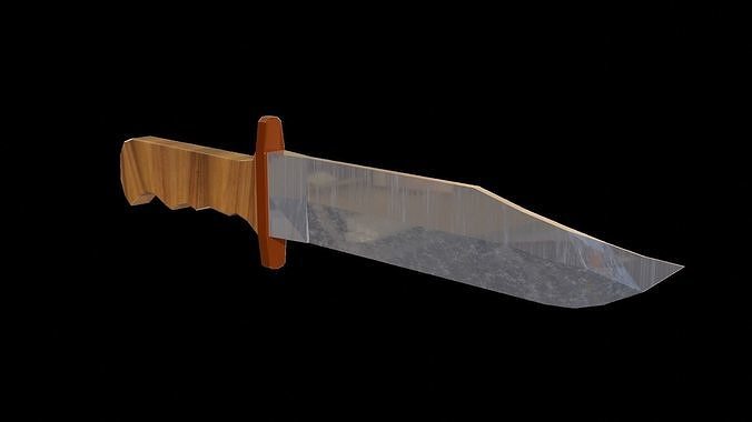 Low Poly Knife Blender Model free VR / AR / low-poly 3D model rigged ...