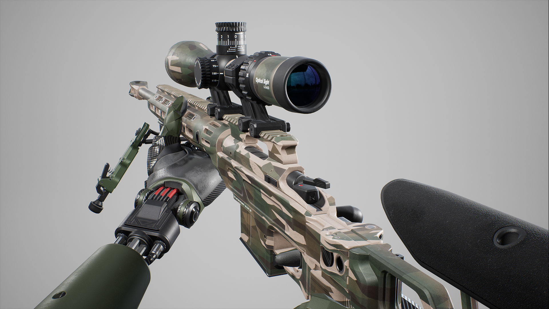 3D model XM2010 - Animated FPS Weapon for Unreal Engine VR / AR / low ...