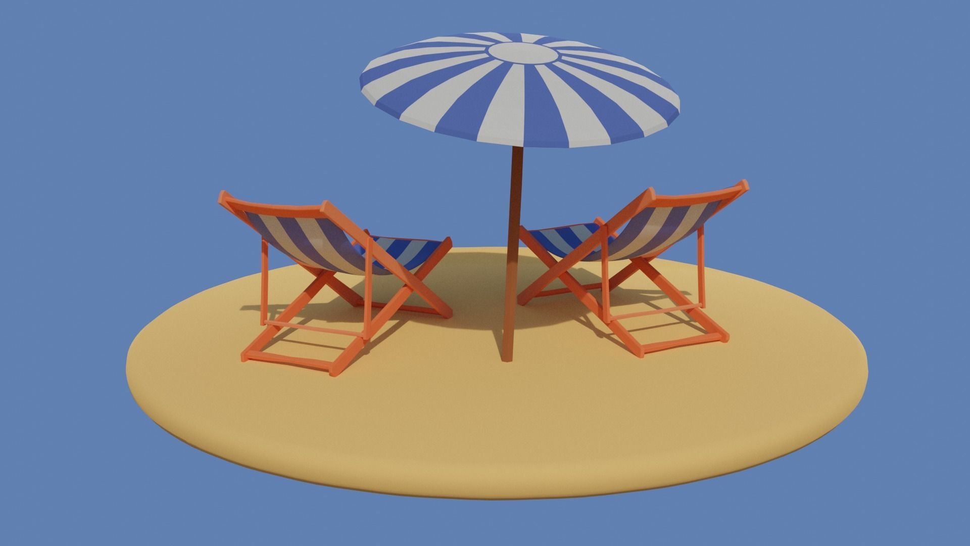 Low Poly Beach Scene free 3D model | CGTrader