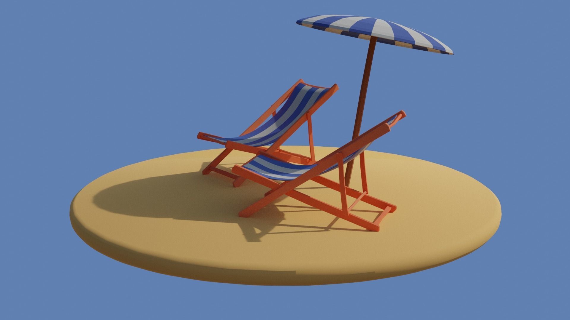 Low Poly Beach Scene free 3D model | CGTrader