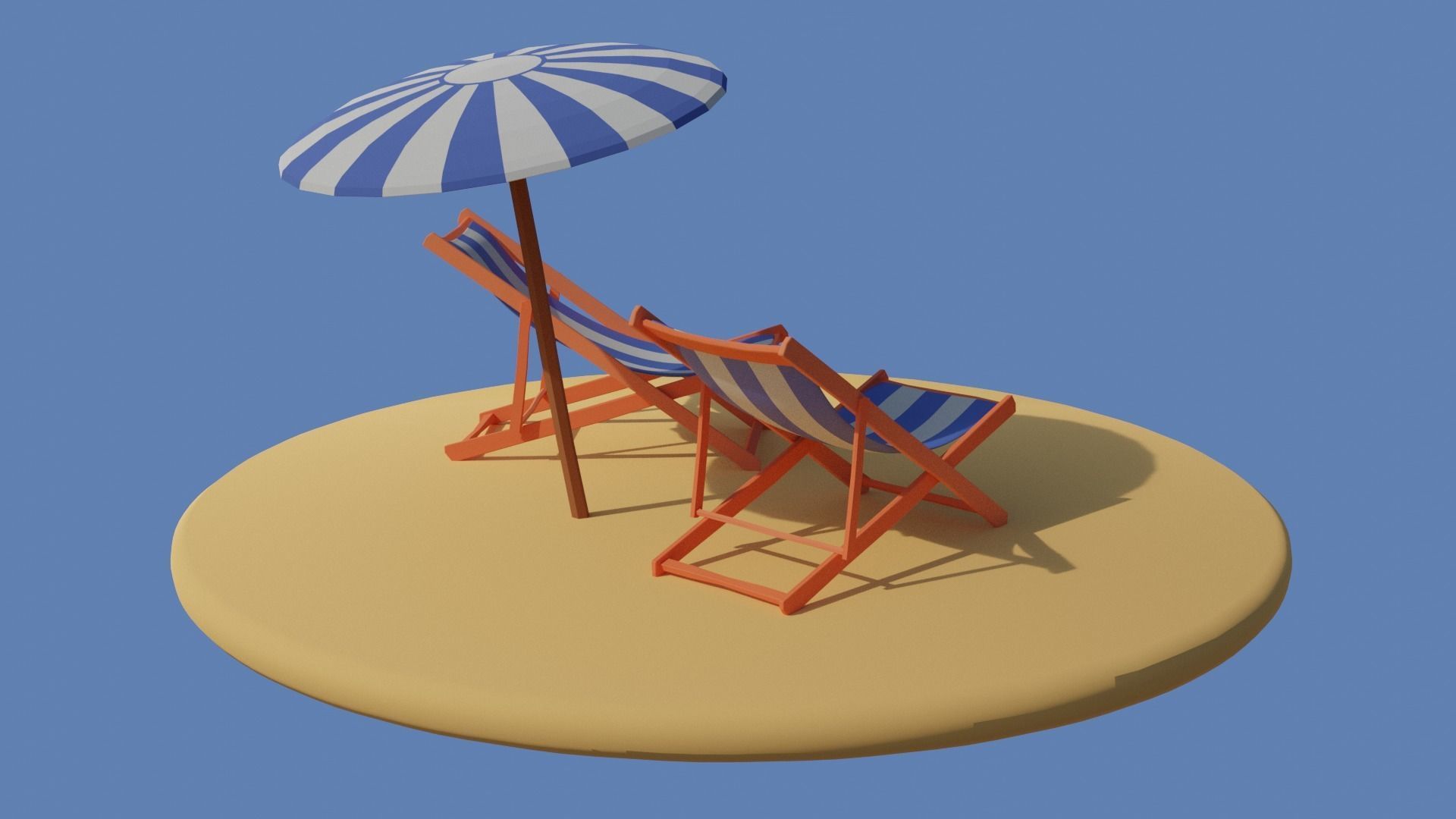 Low Poly Beach Scene free 3D model | CGTrader