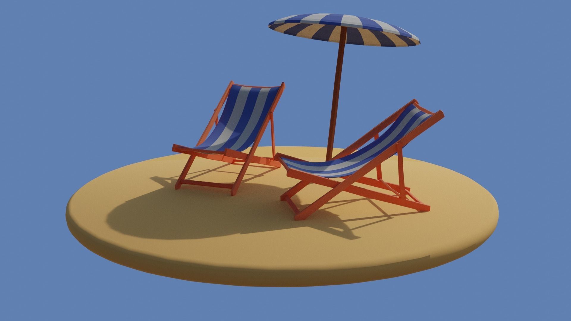 Low Poly Beach Scene free 3D model | CGTrader