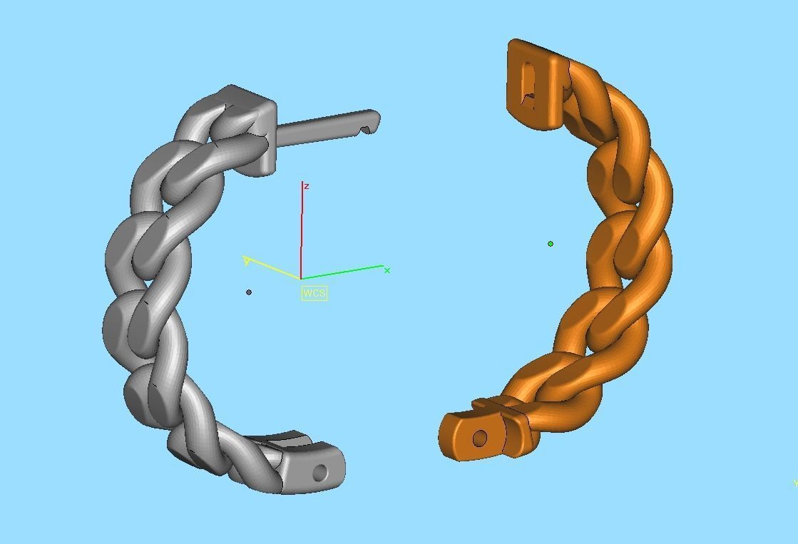 Hoop Cuban Earrings 20mm Own design 3dmodel 3D model 3D printable ...