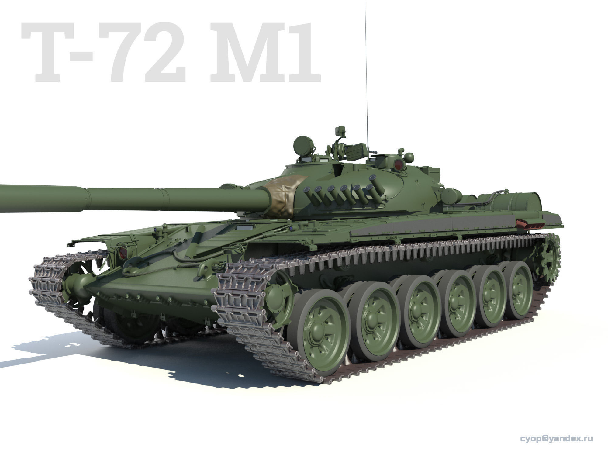 T-72M1 Russian main battle tank 2 tanks in 1 3D model | CGTrader