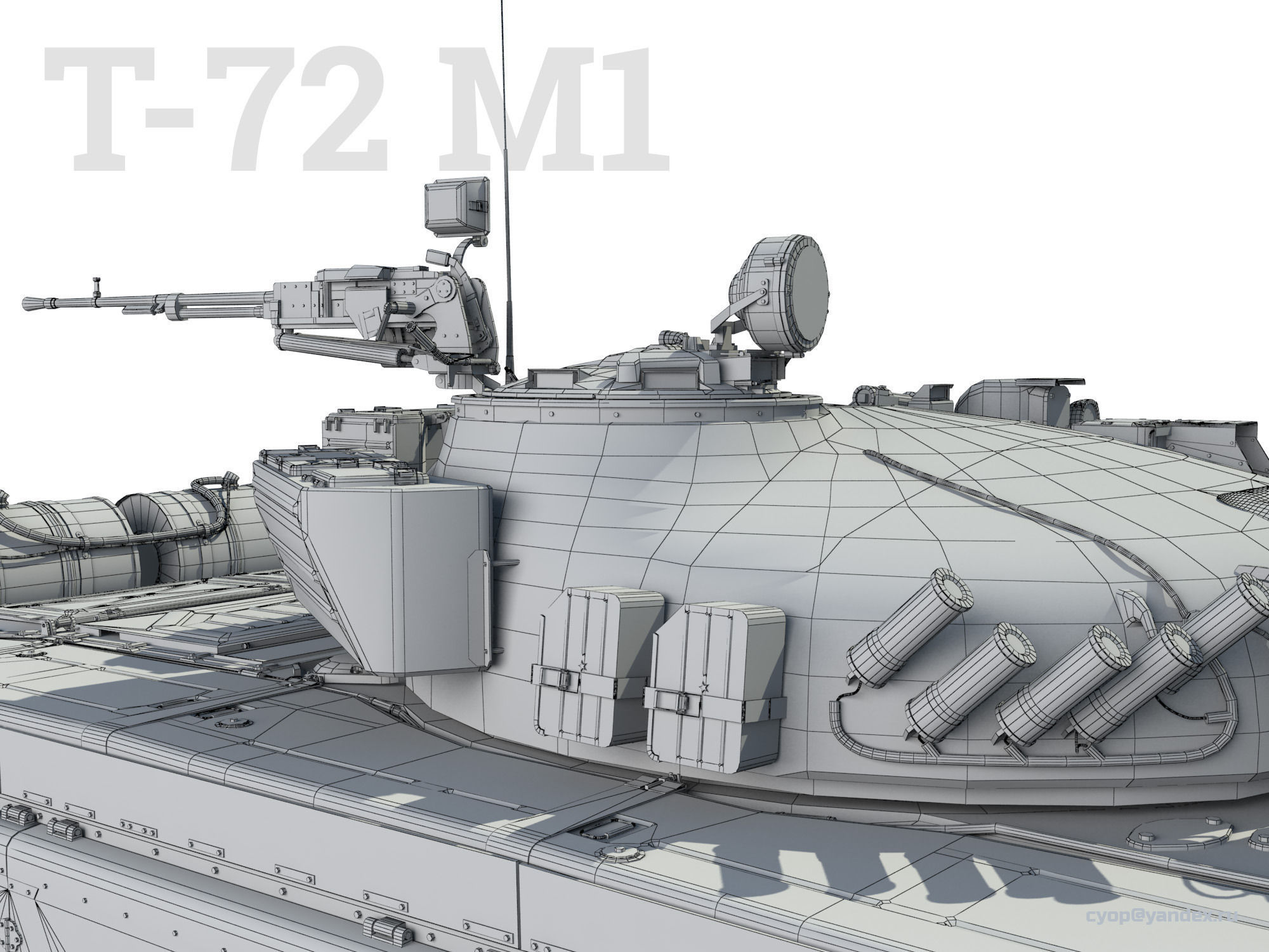 T-72M1 Russian main battle tank 2 tanks in 1 3D model | CGTrader